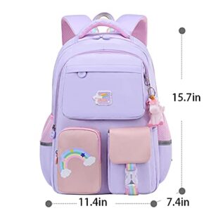 Cute Backpack Travel Backpacks Bookbag for Women & Men Boys Girls School College Students Backpack Durable Water Resistant Purple Small