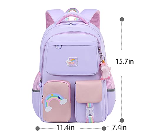 Cute Backpack Travel Backpacks Bookbag for Women & Men Boys Girls School College Students Backpack Durable Water Resistant Purple Small