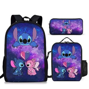 avkzqud backpack 17 inch laptop backpack bento lunch box fashion hiking backpack pencil case set 3 piece for women men teens