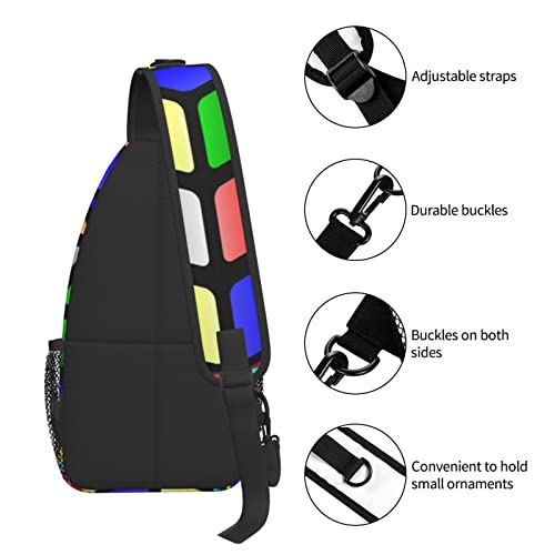 AMRANDOM Men & Women Student Satchel Bookbags Travel Rucksack Daypack, Compatible with Rubiks Cube Colorful Art Sling Bag Backpack Rope Bag for Outdoor Travel Hiking - Compact Tool Backpak, One Size