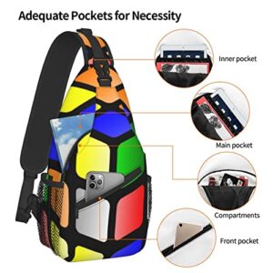 AMRANDOM Men & Women Student Satchel Bookbags Travel Rucksack Daypack, Compatible with Rubiks Cube Colorful Art Sling Bag Backpack Rope Bag for Outdoor Travel Hiking - Compact Tool Backpak, One Size