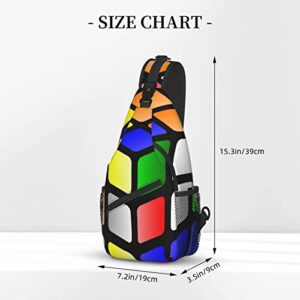 AMRANDOM Men & Women Student Satchel Bookbags Travel Rucksack Daypack, Compatible with Rubiks Cube Colorful Art Sling Bag Backpack Rope Bag for Outdoor Travel Hiking - Compact Tool Backpak, One Size