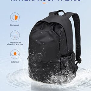 UPPACK Black Backpack For Women School Aesthetic Bookbag For Men Lightweight Gym Backpack High School Middle School Bag For Girls Boys Casual Daypack Laptop Backpack College