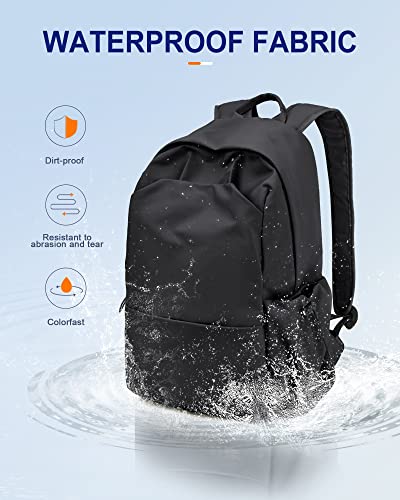 UPPACK Black Backpack For Women School Aesthetic Bookbag For Men Lightweight Gym Backpack High School Middle School Bag For Girls Boys Casual Daypack Laptop Backpack College