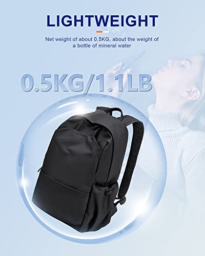 UPPACK Black Backpack For Women School Aesthetic Bookbag For Men Lightweight Gym Backpack High School Middle School Bag For Girls Boys Casual Daypack Laptop Backpack College