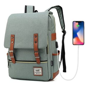 beejirm vintage slim backpack, laptop vintage backpack, womens back pack for travelling casual vintage school backpack with usb charging port