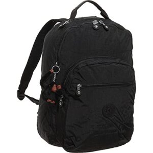 kipling seoul go laptop, padded, adjustable backpack straps, zip closure (one size, black tonal)