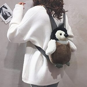 Zzple Backpack for Girls Cute Penguin Plush Backpack for Girls Penguin Plush Shoulder Bag Best Gift for Girls Soft Small Bag (Color : Khaki)