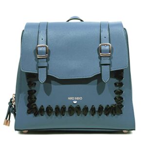 niko ineko women’s medium backpack kitty snout hardware teal