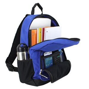 Eastsport Classic Backpack with Inner Tech Pocket, Bottom Shoe Compartment and Drawstring Bag, Blue