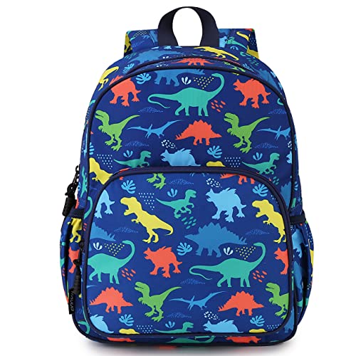 RAVUO Kids Backpack, Cute Dinosaur Backpack for Boys Toddler School Bookbag with Chest Strap