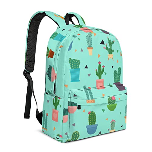 Cute Cactus Backpack for Girls Boys, Lightweight Waterproof Cactus Schoulder Bag Daypack for Toddle, Leisure Backpack for Girls Teenages Leptop Bag Travel Hiking