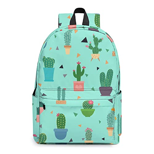 Cute Cactus Backpack for Girls Boys, Lightweight Waterproof Cactus Schoulder Bag Daypack for Toddle, Leisure Backpack for Girls Teenages Leptop Bag Travel Hiking