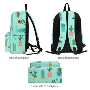 Cute Cactus Backpack for Girls Boys, Lightweight Waterproof Cactus Schoulder Bag Daypack for Toddle, Leisure Backpack for Girls Teenages Leptop Bag Travel Hiking