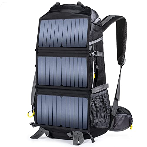 ECEEN Solar Powered Backpack with 20 Watts Solar Charger 78L Rucksack