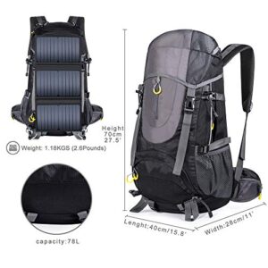 ECEEN Solar Powered Backpack with 20 Watts Solar Charger 78L Rucksack