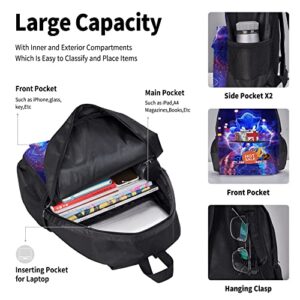 Srieox Backpack 3PC Set 17 Inch Teen Boys Girls Cartoon Backpack Lunch Bag Pencil Case Book Bag Lightweight Daypack