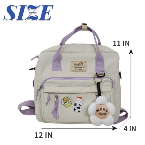 Kawaii Crossbody Purse for Girl Tote Indie Backpack School Japanese Asthetic Backpack INS Messenger Bag Kawaii Backpack Prime (black)