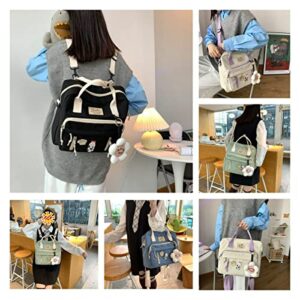 Kawaii Crossbody Purse for Girl Tote Indie Backpack School Japanese Asthetic Backpack INS Messenger Bag Kawaii Backpack Prime (black)