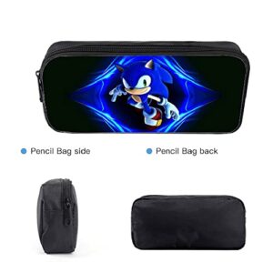 AII Lover 3Pcs Anime Hedgehog Backpack with Pencil Case,16in 3D Printed Cartoon Game Backpack Laptop Backpack (B)