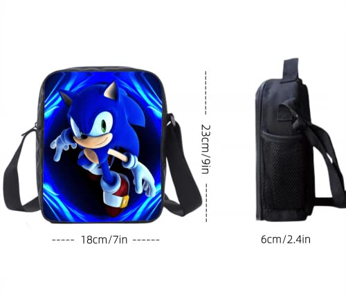 AII Lover 3Pcs Anime Hedgehog Backpack with Pencil Case,16in 3D Printed Cartoon Game Backpack Laptop Backpack (B)