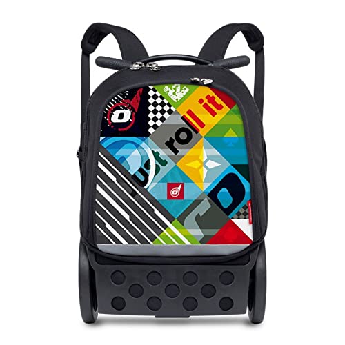 Nikidom Roller - School Backpack with Wheels - Roller Up XL Reef - 53 x 38 x 23 cm - 2 Large Capacity Compartments - Includes Storable Straps and Reinforced Base