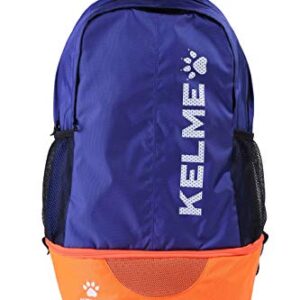 KELME Sports Soccer Bag - Backpack for Adults and Kids – Separate Cleat and Ball Holder for Basketball, baseball & Football (Blue/Orange, Adults)