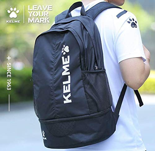 KELME Sports Soccer Bag - Backpack for Adults and Kids – Separate Cleat and Ball Holder for Basketball, baseball & Football (Blue/Orange, Adults)