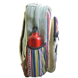 Ojas Yatra Large Hemp Backpack - Multi Pocket Organic Himalayan Student Bag Packs for Laptop - Boho/Hippie Himalayan Bag for Travel & Festivals