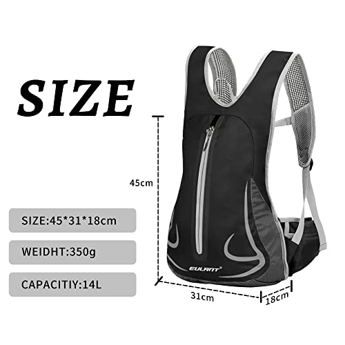 Sborter Small Lightweight Backpack for Cycling/Walking/Running/Hiking/Skiing/Short Trip/School, 14L Hydration Pack Rucksack for Women Men