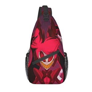 hazbin hotel alastor anime crossbody sling backpack travel chest shoulder bag