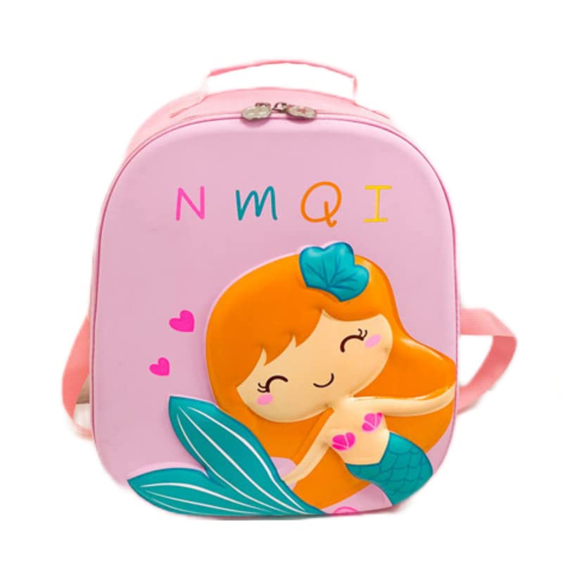 Kids Preschool Mermaid Backpack, Durable and Lightweight Pink 3D Backpack for Little Kids for Travel, Preschool and Kindergarten (Pink Mermaid)