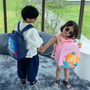 Kids Preschool Mermaid Backpack, Durable and Lightweight Pink 3D Backpack for Little Kids for Travel, Preschool and Kindergarten (Pink Mermaid)