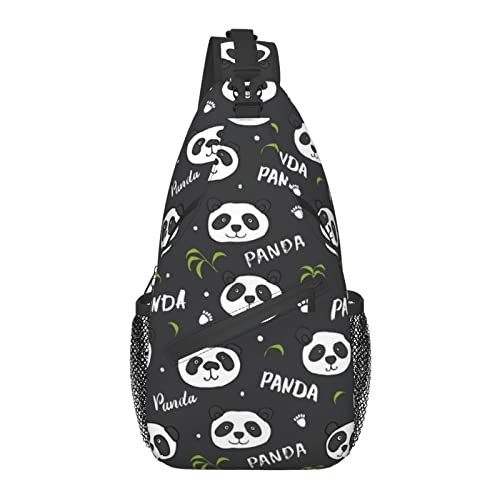 Panda Bear Annimal Crossbody Sling Bag With Adjustable Shoulder Strap Backpack For Hiking Travel Sport Climbing