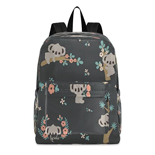 Lightweight School Backpack Koala Bookbag Schoolbag Casual Daypack for Travel with Bottle Side Pockets