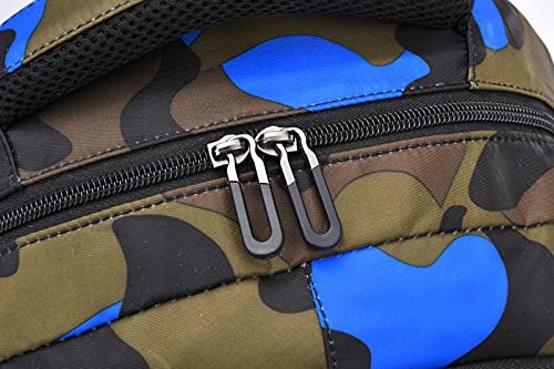 XLERHAZO School Backpack Camouflage Backpack Water Repellent Casual Daypack Lightweight Bookbags for Boys Girls (DX Camo Blue)