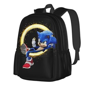 large-capacity lightweight backpack, casual backpack with cartoon hedgehog print