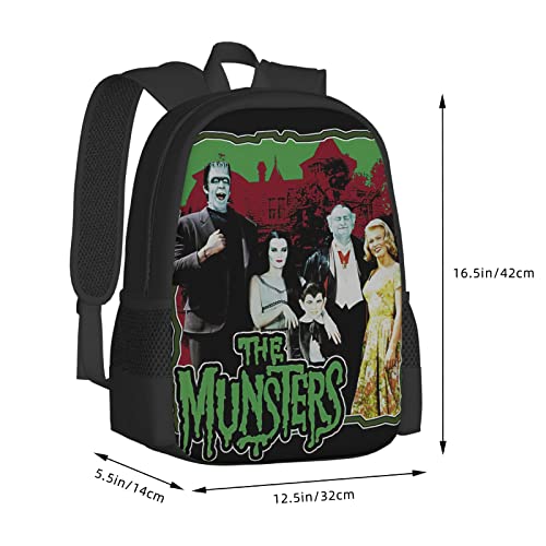 GisjYoHlo Lily The Comedy Munster Backpack Laptop Bag College 3D Print Shoulders Daypack Basic Unisex Lightweight Backpack for Boy&Girl&Men&Women with Bottle Side Pockets