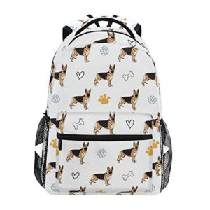 lightweight backpack for school, german shepherd dog college bag casual daypack halloween christmas gifts for boys girls