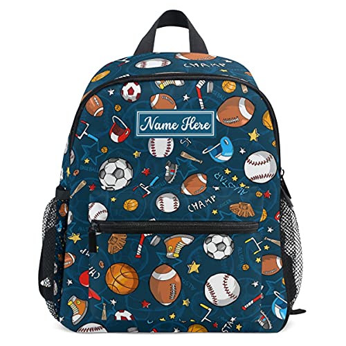 Custom Sports Football Preschool Backpack for Toddler Boy Girl School Bag for Children Personalized Camping Toddler Bookbag with Chest Strap