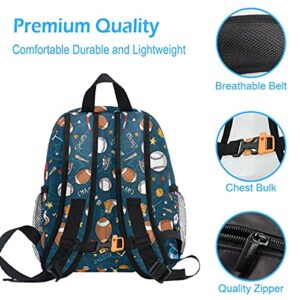 Custom Sports Football Preschool Backpack for Toddler Boy Girl School Bag for Children Personalized Camping Toddler Bookbag with Chest Strap