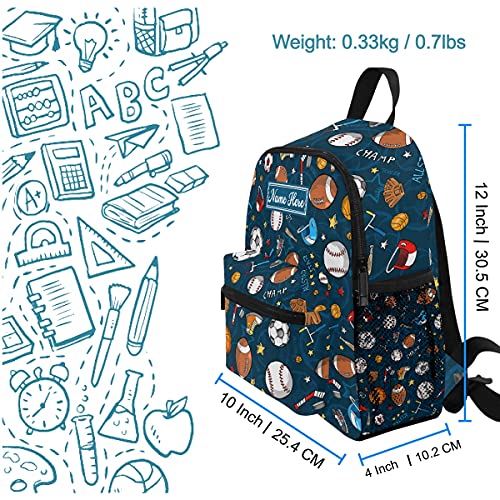 Custom Sports Football Preschool Backpack for Toddler Boy Girl School Bag for Children Personalized Camping Toddler Bookbag with Chest Strap