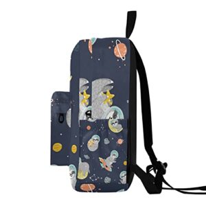 Sloth Astronaut Planet Backpack, Travel Rucksack Lightweight School Bookbag Daypack for Adults Teen Students Boys Girls