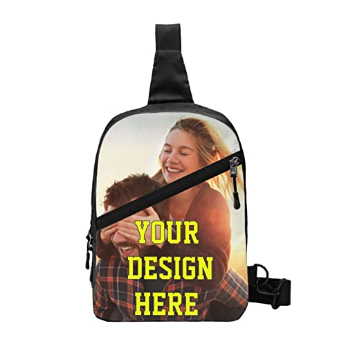 Custom Design Your Picture/Text Sling Bags Shoulder Backpack Waterproof Travel Hiking Crossbody Bag Mini Fashion Chest Package For Men Women12x8.3Inch