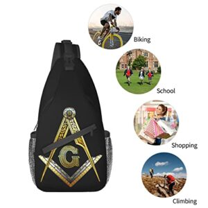 Master Masonic Outdoor Crossbody Shoulder Bag For Unisex Young Adult Hiking Sling Backpack