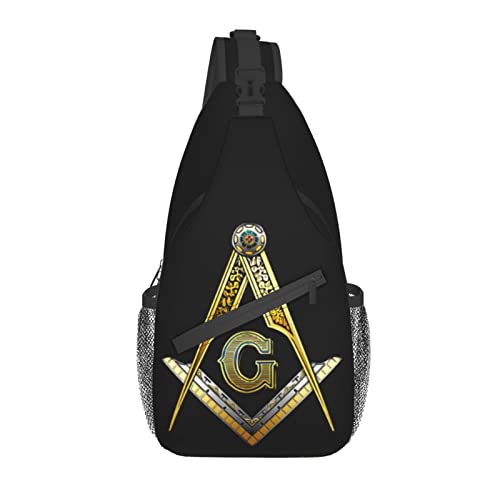 Master Masonic Outdoor Crossbody Shoulder Bag For Unisex Young Adult Hiking Sling Backpack