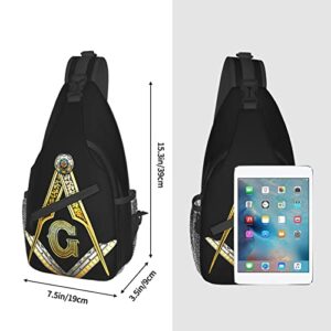 Master Masonic Outdoor Crossbody Shoulder Bag For Unisex Young Adult Hiking Sling Backpack