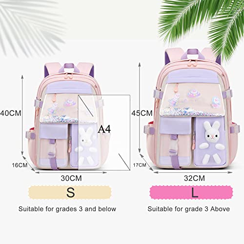 Xueanan Kawaii Bunny Backpack, Bunny Backpack For Girls(Pink, S (Suitable for 3-10 years old))