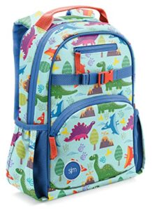 simple modern toddler mini backpack for kids boys girls | preschool small backpack | fletcher collection | toddler – mini (14″ tall) | blue dino