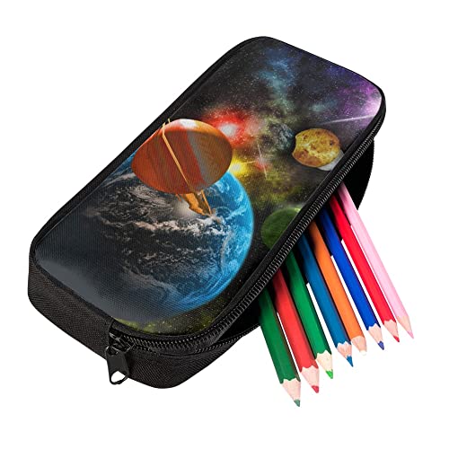 TOADDMOS Universe Planet Galaxy Backpacks for Teens Boy School Backpack with Lunch Bag and Pencil Case, 3 Pieces School Bag Set for Kids